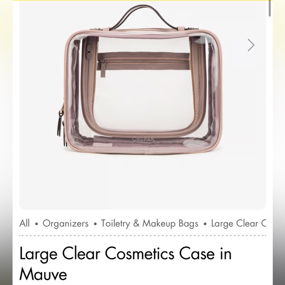 Calpak | Bags | Large Clear Cosmetics Case In Mauve | Poshmark